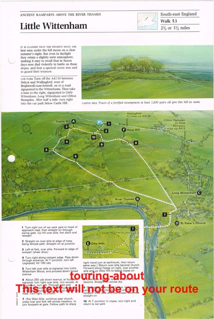 LITTLE WITTENHAM OXFORDSHIRE Vintage Walking Route & Map circa 1975 #53 ...