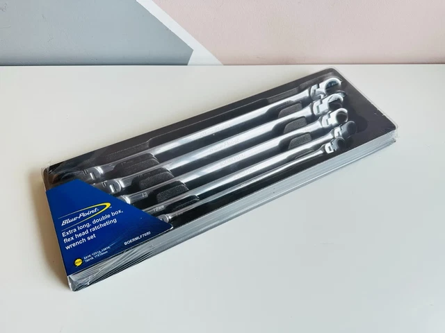 *NEW* BLUE-POINT 5PC Long Double Box Flex Head Ratcheting Wrench Set ...