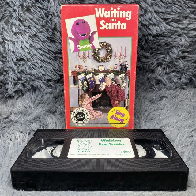 BARNEY WAITING FOR Santa VHS Original 1992 Lyons Group White Tape Sing ...