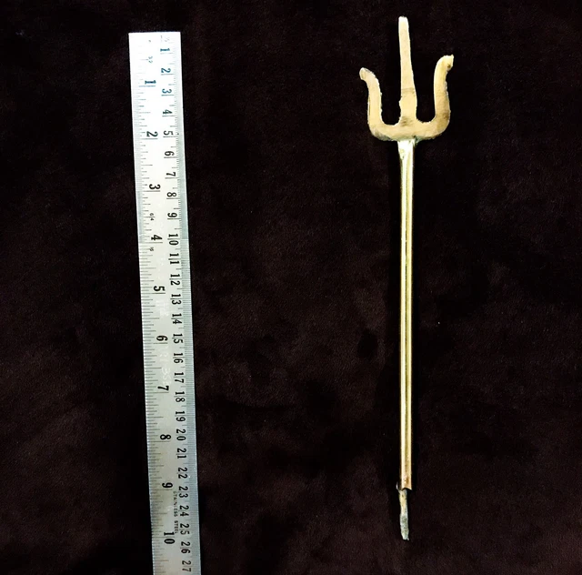 TRIDENT BRASS TRISHUL - Protection Charm Ritual Altar Puja Wicca Pagan ...