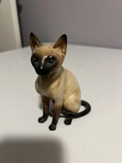 VINTAGE 1960’S LEFTON Siamese Cat Figurine Figure Ceramic H4039 5” tall ...