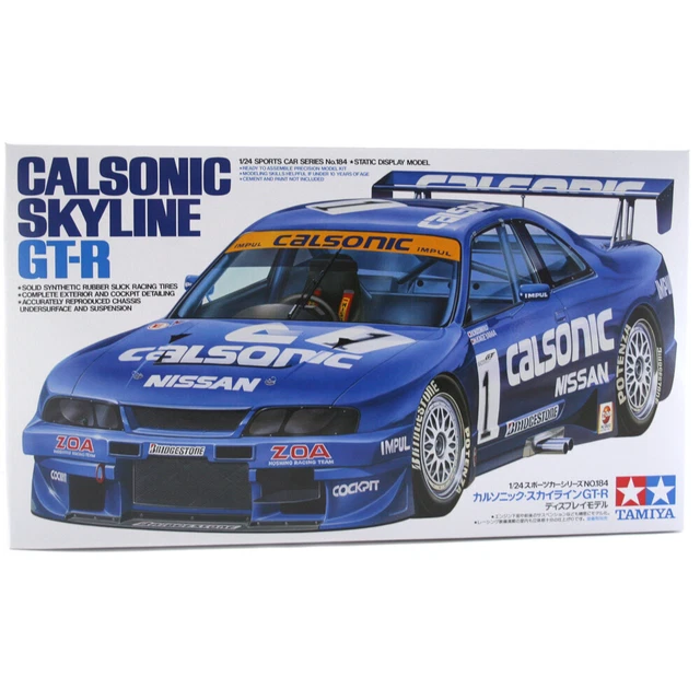 TAMIYA NISSAN SKYLINE GT-R R33 Calsonic Race Car Model Kit 24184 Scale ...