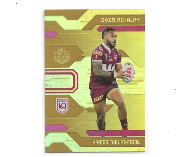 2025 RIVALRY GOLD State Of Origin Qld Maroons H T Fidow G 08 Card ...