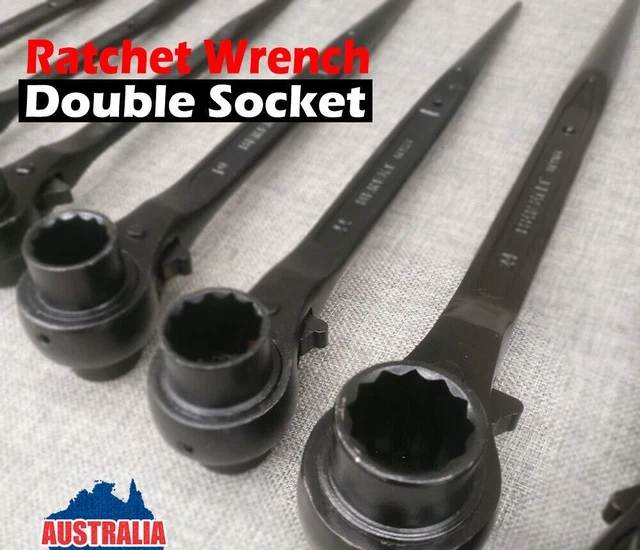 10-50MM PROFESSIONAL SCAFFOLD Double Socket Podger Ratchet Wrench Gear ...