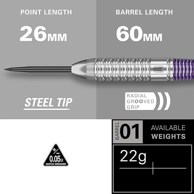 TARGET DARTS SET Luke Littler Brass Steel Tip Dart Set – 22G Steel Tip ...
