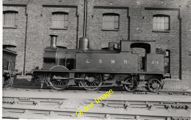Railway Darkroom Photo Sr Lswr Adams O2 0 4 4t No 214 Unknown Shed