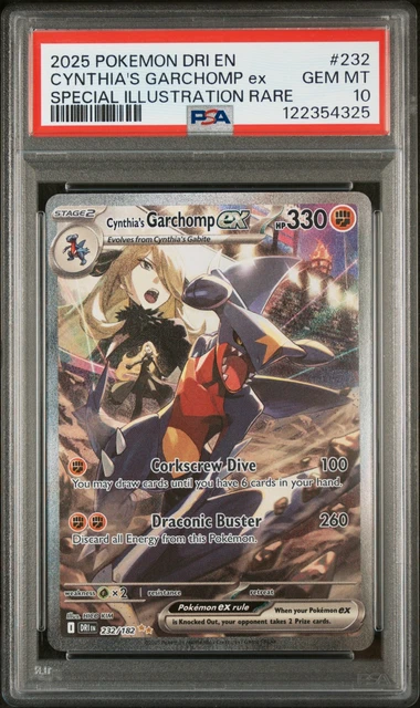 2025 POKEMON S&V Destined Rivals #232 SIR Cynthia's Garchomp ex PSA 10 ...