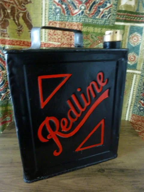 VINTAGE 1939 REDLINE/GLICO two Gallon Fuel Can with Redline brass cap £ ...