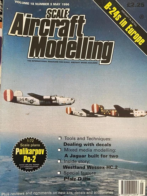 SCALE AIRCRAFT MODELLING MAGAZINE 1996 MAY B-24s in EUROPE A JAGUAR ...