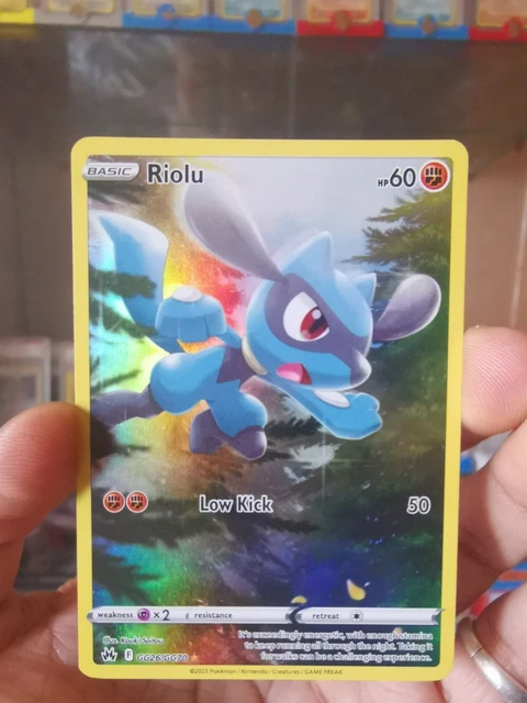 POKEMON CARD 2023 RIOLU Full Art Ultra Rare Holo GG26/GG70 CROWN ZENITH ...