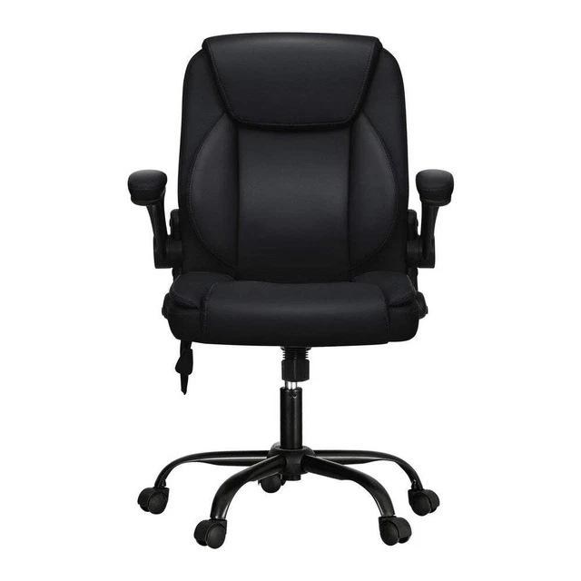 NNEDSZ 2 POINT Massage Office Chair Leather Mid Back Black $288.99 ...