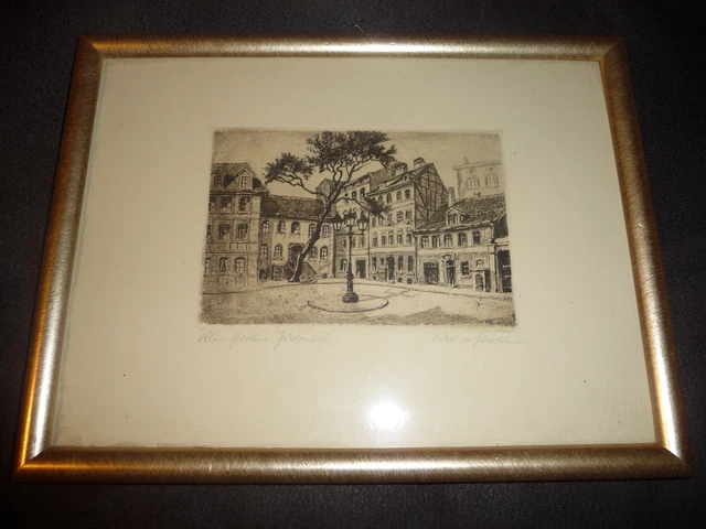 ALTE RADIERUNG &ALT Berlin, Judenhof" signiert Buschbaum EUR 17,50 - PicClick DE