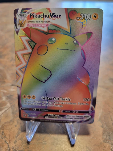 POKÉMON TCG PIKACHU VMAX Vivid Voltage 188/185 Holo Secret Rare Rainbow Card EUR 147,25 ...