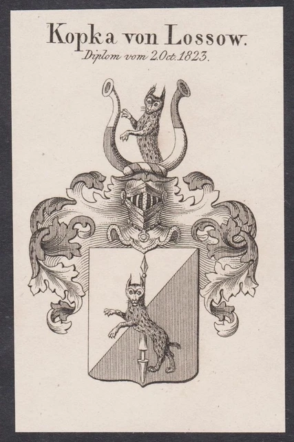 KOPKA LOSSOW WAPPEN coat of arms Heraldik heraldry Genealogie ...