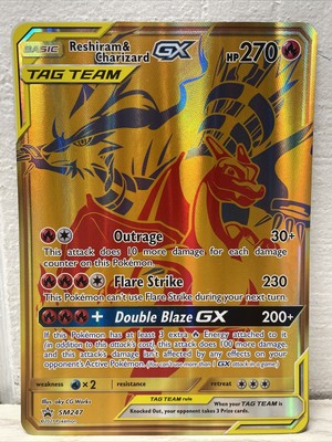 JUMBO POKEMON BIANCO CHARIZARD GX TAG TEAM Oro PROMO SM247 scheda di ...