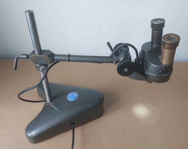 C. BAKER, LONDON. Vintage binocular stereo microscope - nice working ...