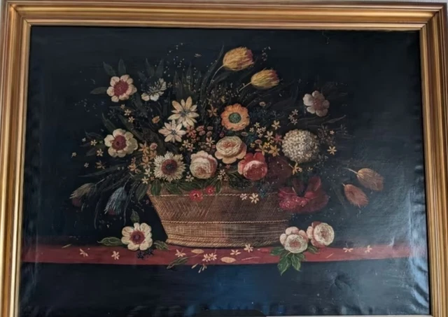 TABLEAU ANCIEN HUILE sur toile Nature Morte Bouquet de fleurs XIXéme EUR 550,00 - PicClick FR
