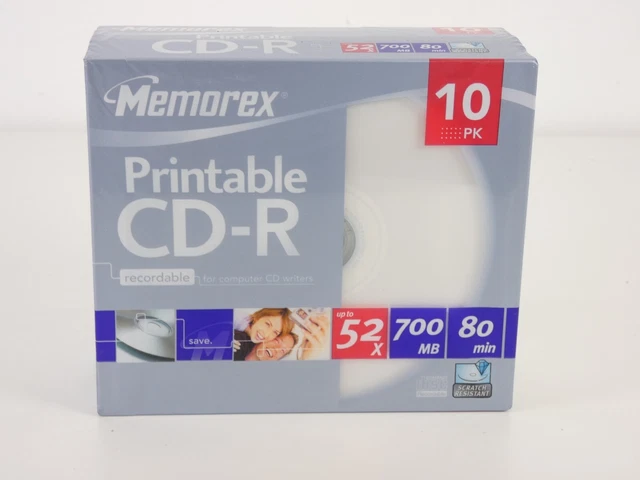 COMPACT DISK RECORDABLE 10 Memorex CD-R 1x-52x Compatible 700 MB Multispeed Slim £12.99 ...