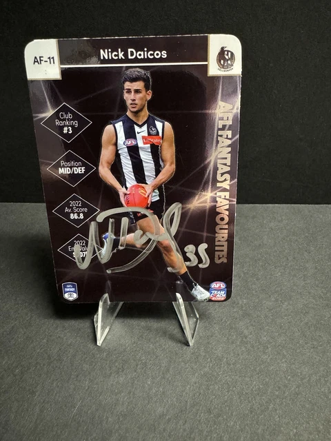 SIGNED COLLINGWOOD MAGPIES Fantasy Favourites Card 2023 Nick Daicos 🔥 ...