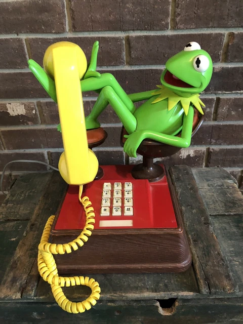 VINTAGE KERMIT THE Frog Muppets Push Button Phone - Working Condition ...