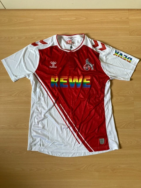 1. FC KÖLN Diversity Trikot 22 23 Gr. L NEU OVP Rewe rot weiß Pride ...