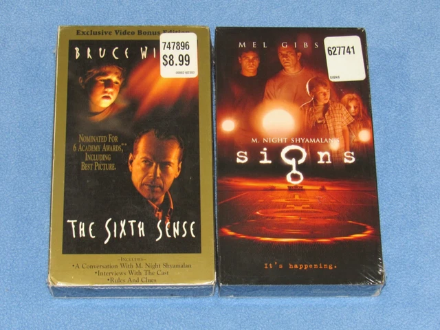 2 VHS LOT: M. Night Shyamalan (THE SIXTH SENSE & SIGNS) ***Both BRAND ...