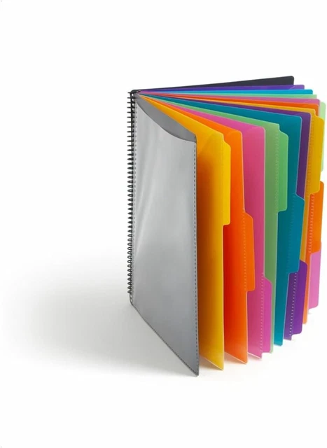 PROJECT ORGANIZER, 24 Pockets, Grey with Assorted Bright Tabs, Tear ...