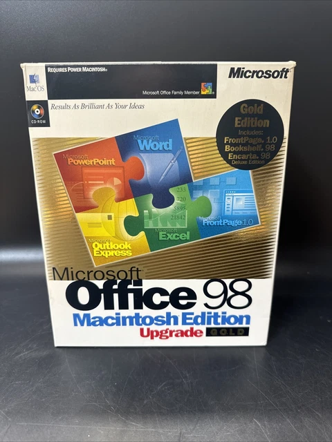 MICROSOFT OFFICE 98 Macintosh Edition Upgrade Gold Edition $74.00 ...