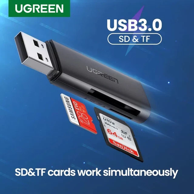 UGREEN CARD READER USB 3.0 to SD Micro SD TF Memory Card Adapter for PC ...