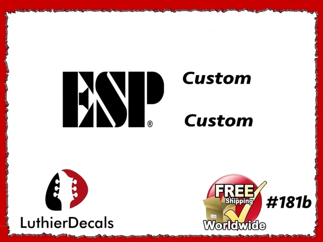 ESP CUSTOM GUITAR Headstock Decal Restoration Waterslide inlay Logo ...