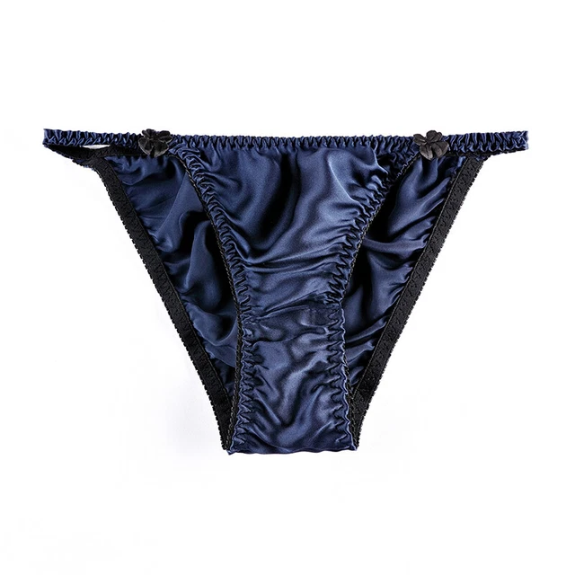 Women Low Waist Lace Panties Lingerie Soft Silk Satin Underwear 0603