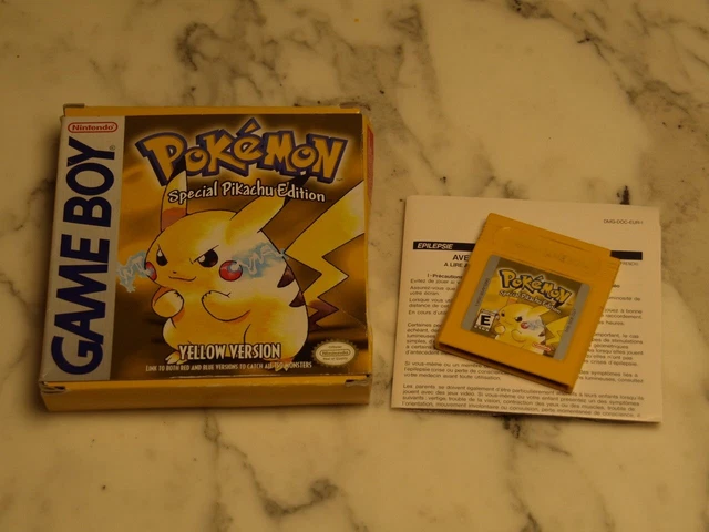 POKEMON PIKACHU GIALLO IN SCATOLA ORIGINALE GAME BOY Nintendo GAME PAK ...