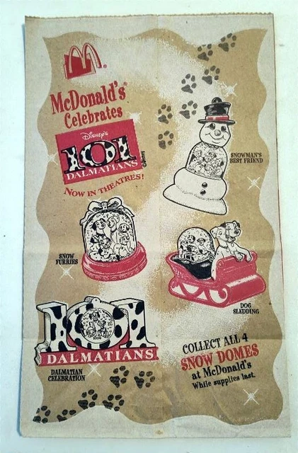 101 DALMATIANS - McDonald's Meal Sack - 1996 £4.51 - PicClick UK