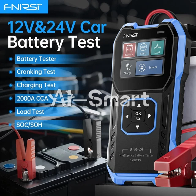 FNIRSI BTM-24 CAR Battery Tester 12/24V 0-2000CCA Automotive Battery ...