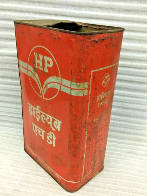 OLD VINTAGE RARE Hindustan Petroleum Hylube Hd Motor Oil Adv. Tin Can ...