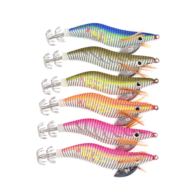 6 SQUID JIGS LURE 2.5 EGI GLOW TAIL Tackle Calamari Squid Jig Fishing ...