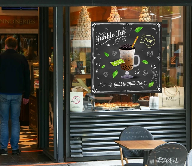 3D BUBBLE TEA G236 Pearl Tea Shop Window Stickers Vinyl Wall Mural ...