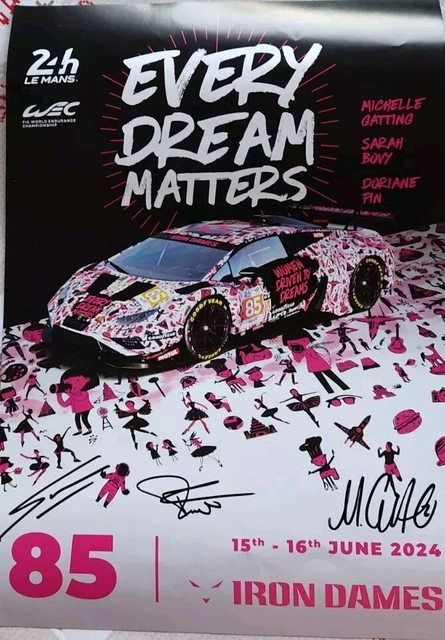 AFFICHE/POSTER 24 HEURES Du Mans 2024 IRON DAMES N° 85 dédicacée EUR 7 ...