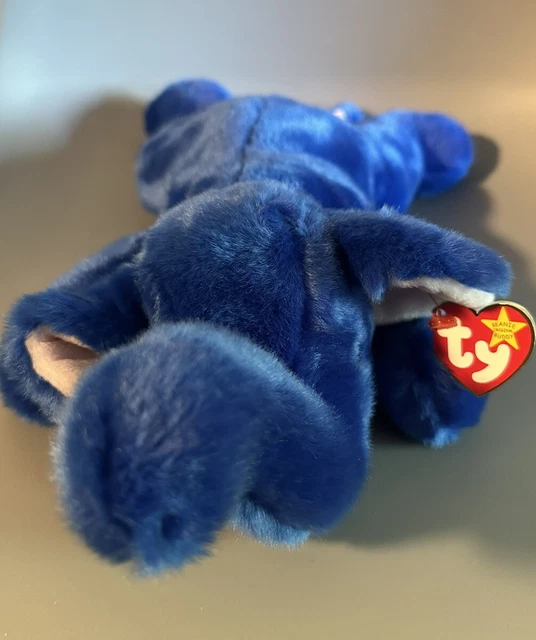 ROYAL BLUE ELEPHANT Ty Beanie Buddies 1998 Plush Peanut 15” Soft (Q ...
