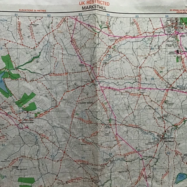 ORIGINAL TROUBLES-ERA BRITISH Army Map Of Markethill, County Armagh, N ...
