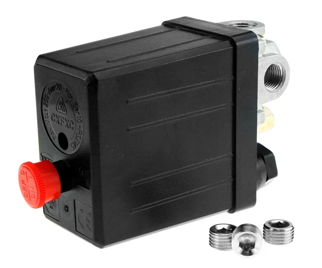 AIR COMPRESSOR PRESSURE Switch 1/4" BSP 4 Port Single Phase*Blanking ...