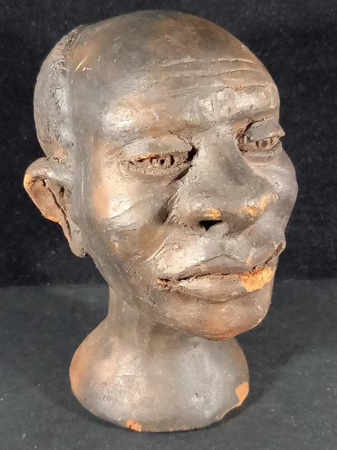 ANTIQUE AFRICAN TRIBAL Art Terracotta Ife Head Sculpture Nigerian ? £20 ...
