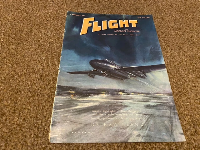 AC25 FLIGHT MAGAZINE Cover Page 11X8 De Havilland Vampire £8.99 ...