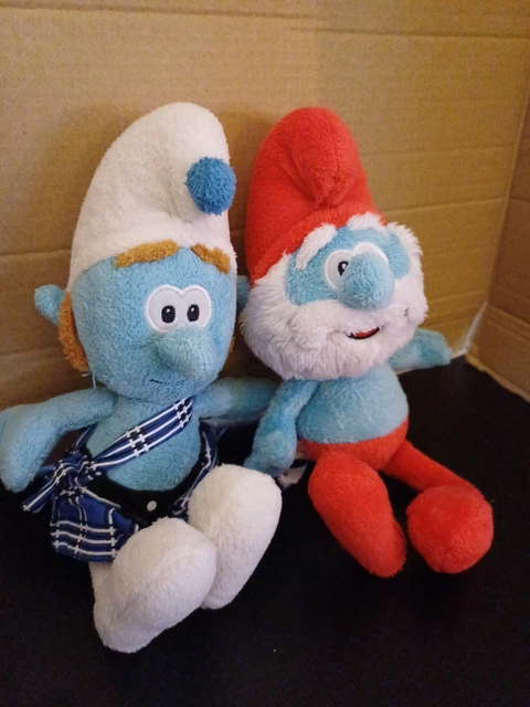 2 SMURFS PAPA Smurf Gutsy Scottish Soft Toy Teddy Plush Official Peyo £ ...