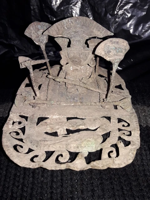 PRECOLUMBIAN CHIMU silver raft king naylamp God of the sea , Mochica ...