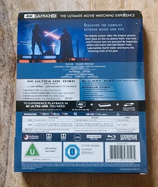 STEELBOOK 4K - Star Wars : Episode V - THE EMPIRE STRIKES BACK - RARE ...