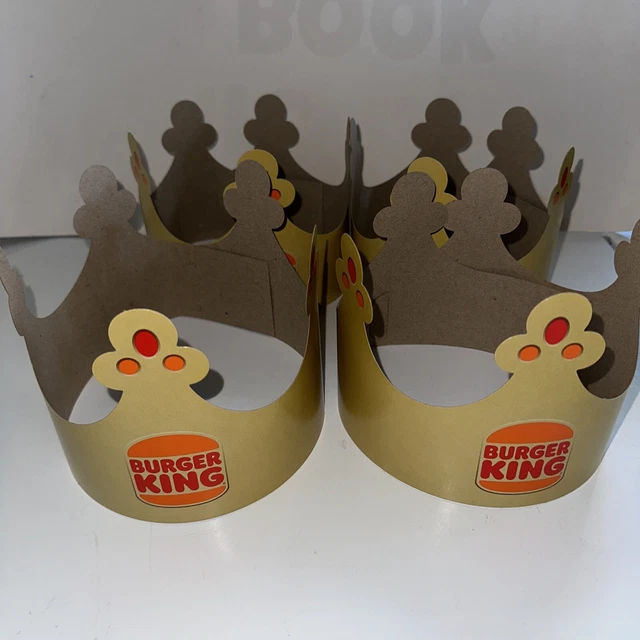 BURGER KING CROWN Lot Of 4 Paper Crowns Kids Party Hat BK Crown Lot Of BURGER KING CROWN Lot Of 4 Paper Crowns Kids Party Hat BK Crown Lot Of