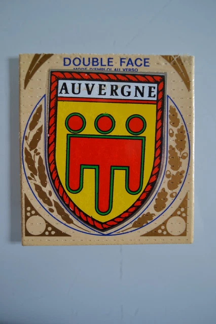 AUVERGNE ECUSSON BLASON Adhesif Double Face Armoiries Heraldique ...