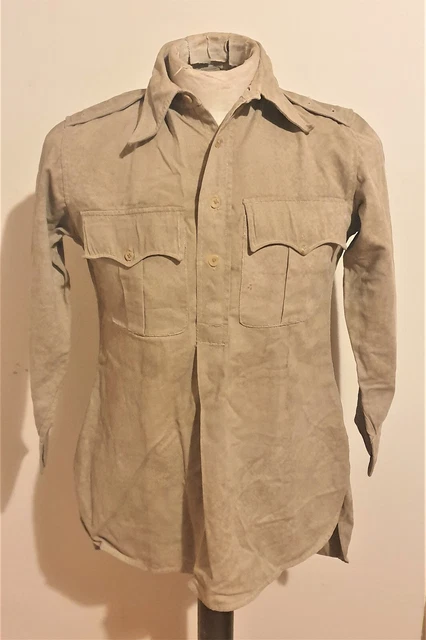 ORIGINAL WW2 BRITISH Army Officer North African Desert Rats Shirt 2 £74 ...