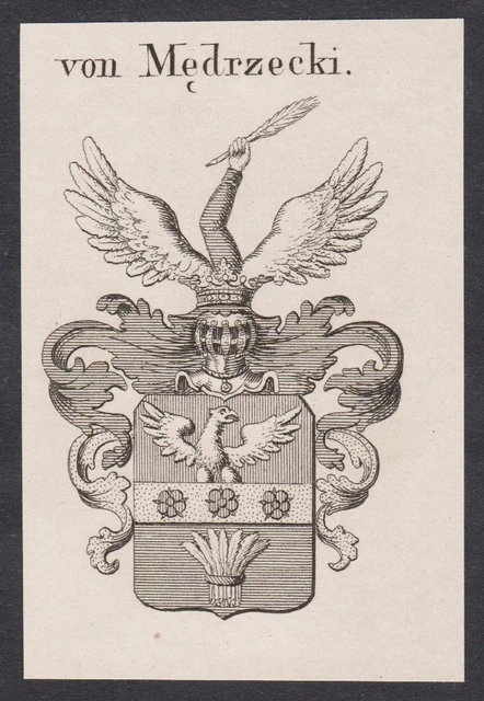 MEDRZECKI WAPPEN COAT of arms Heraldik Genealogie Kupferstich heraldry ...